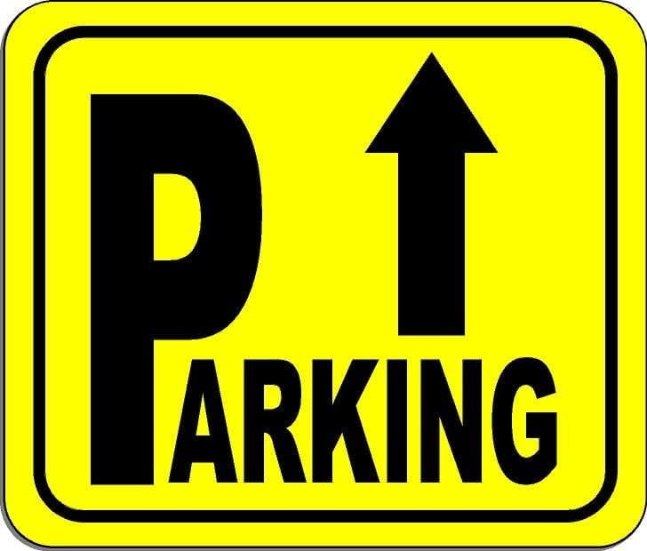 Directional Parking Sign with arrow pointing Upward YELLOW Aluminum ...