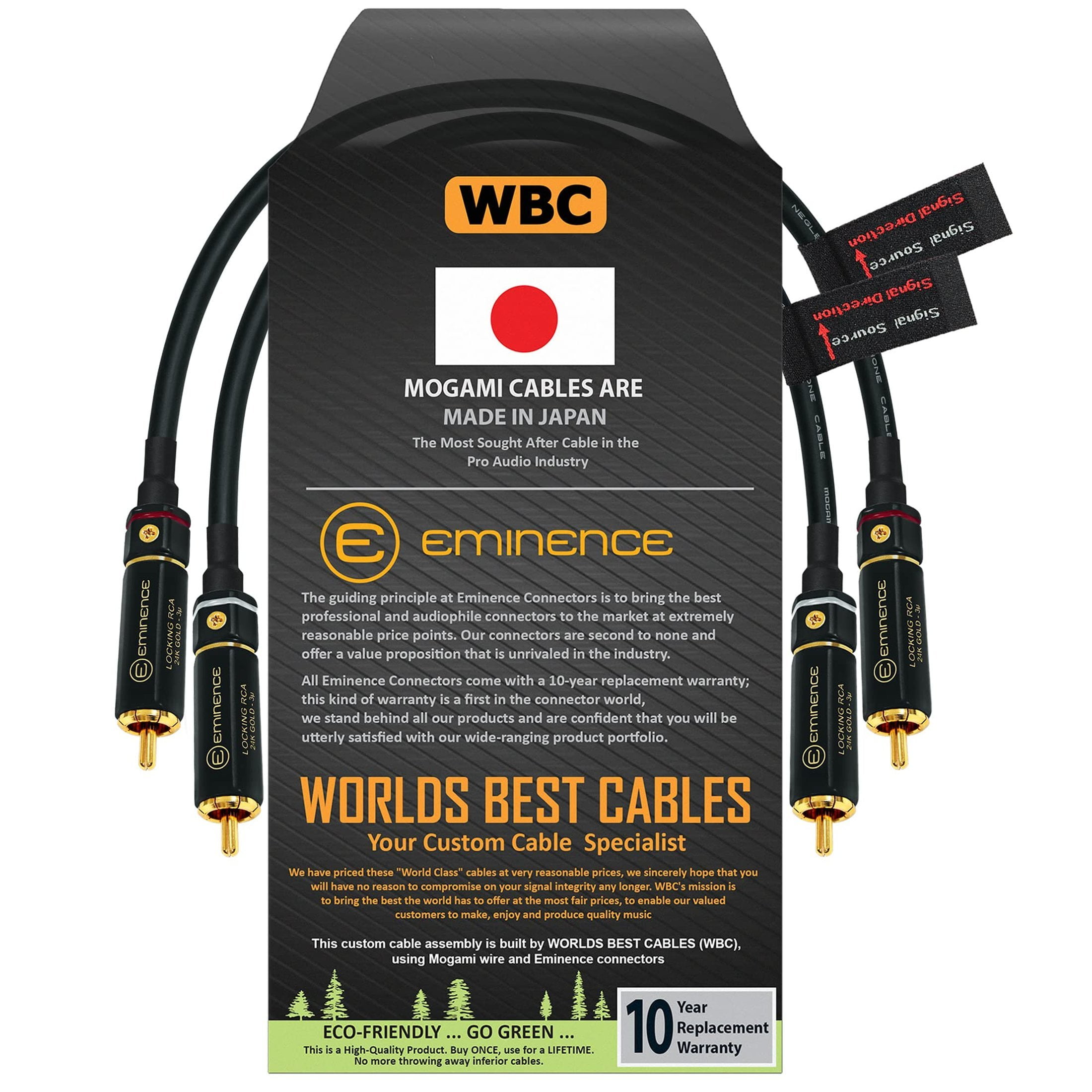 Directional Quad HD Audio Interconnect Cable Pair with Gold RCA ...
