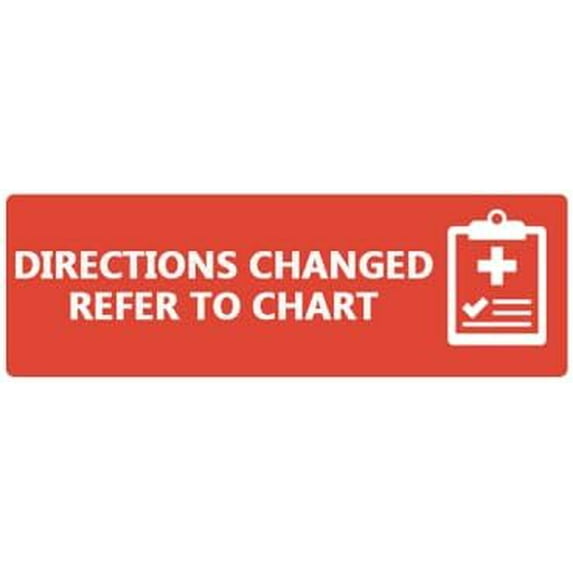 Directions Changed Sticker for Doctor File,1.5 * 0.5 Inch Self Adhesive ...