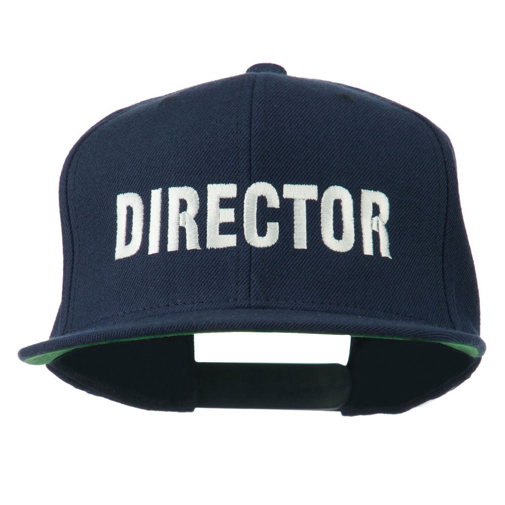 Director Embroidered Flat Bill Cap - Navy OSFM - Walmart.com