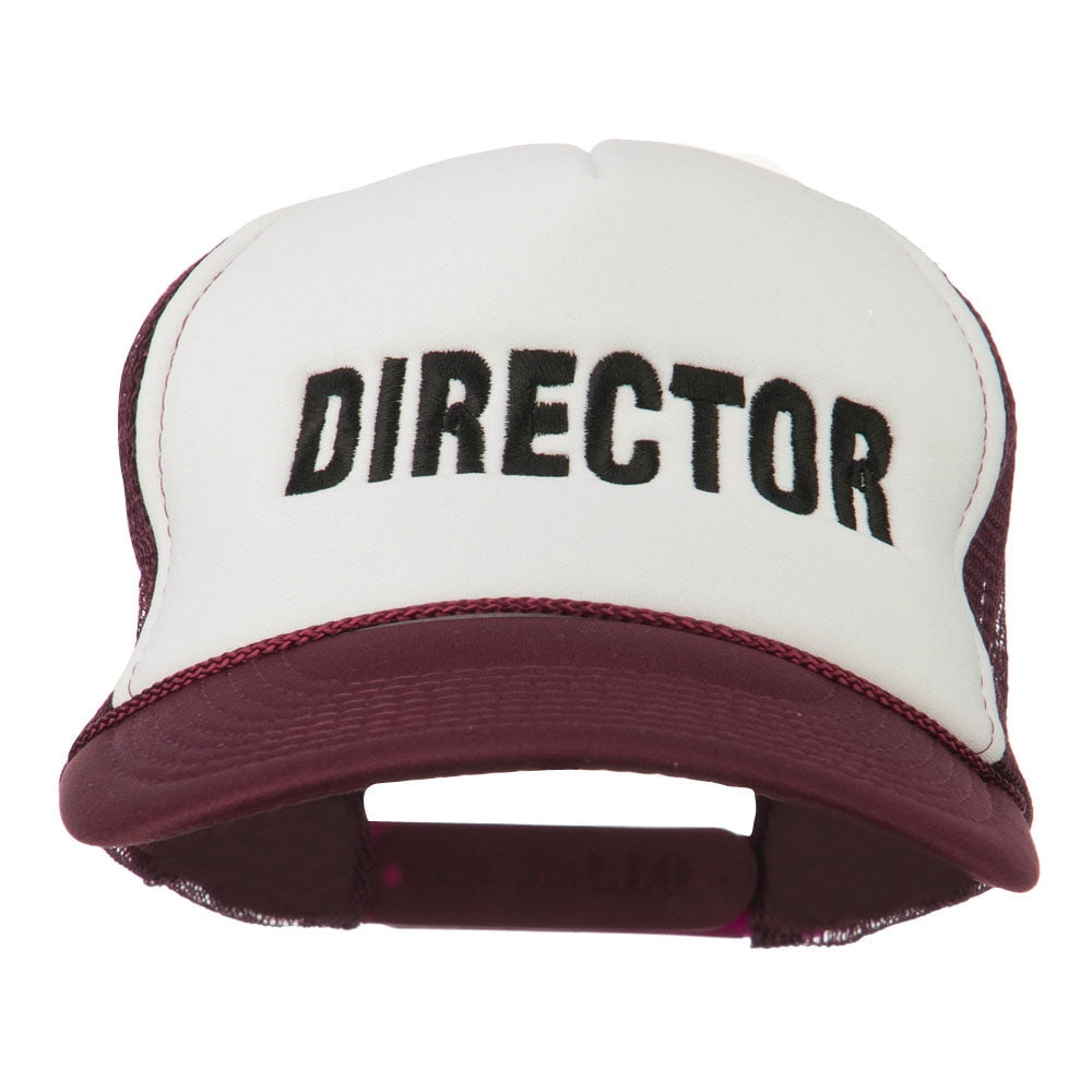 Director Embroidered Foam Mesh Back Cap - Maroon White OSFM - Walmart.com