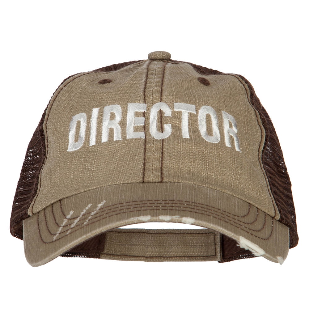 Director Embroidered Low Profile Mesh Cap - Khaki Brown OSFM - Walmart.com