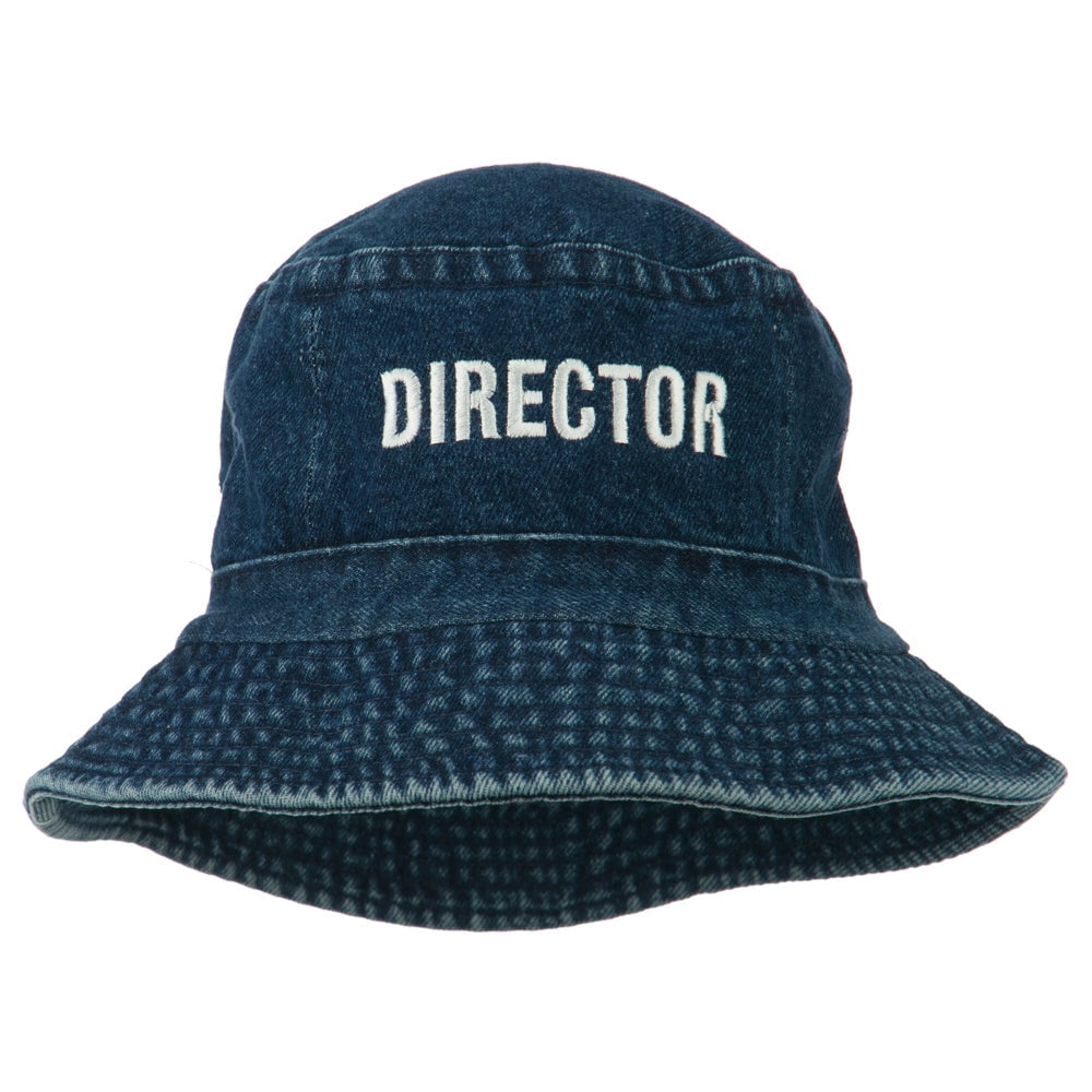 Director Embroidered Pigment Dyed Bucket Hat - Denim OSFM - Walmart.com