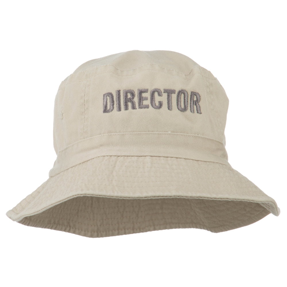 Director Embroidered Pigment Dyed Bucket Hat - Natural OSFM - Walmart.com