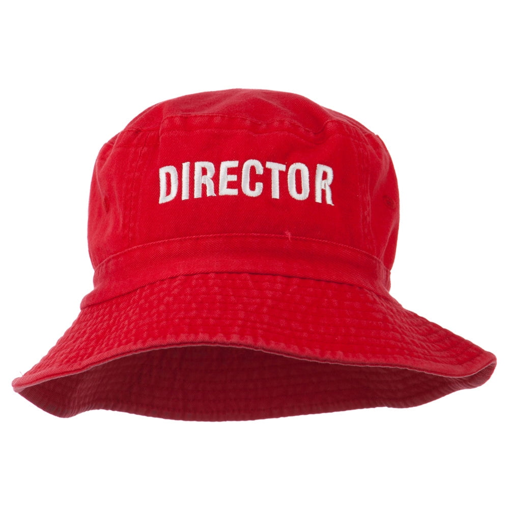 Director Embroidered Pigment Dyed Bucket Hat - Red OSFM - Walmart.com