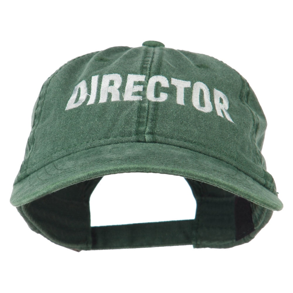 Director Embroidered Washed Cotton Cap - Dark Green OSFM - Walmart.com