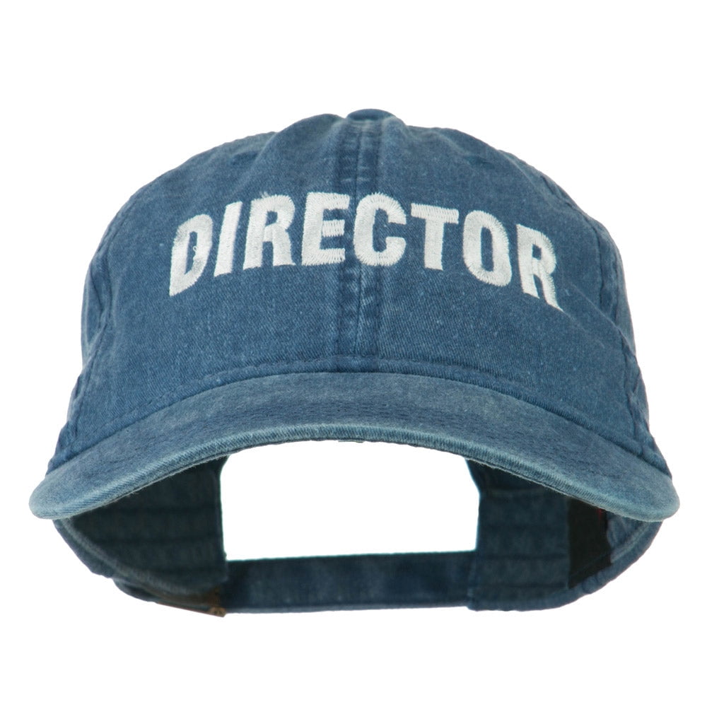 Director Embroidered Washed Cotton Cap - Navy OSFM - Walmart.com