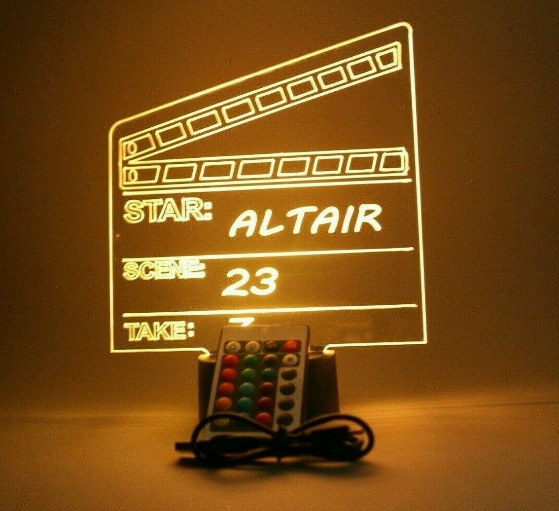 Director Film Clapboard Action Scene Clapper Board Movie Night Light Up ...
