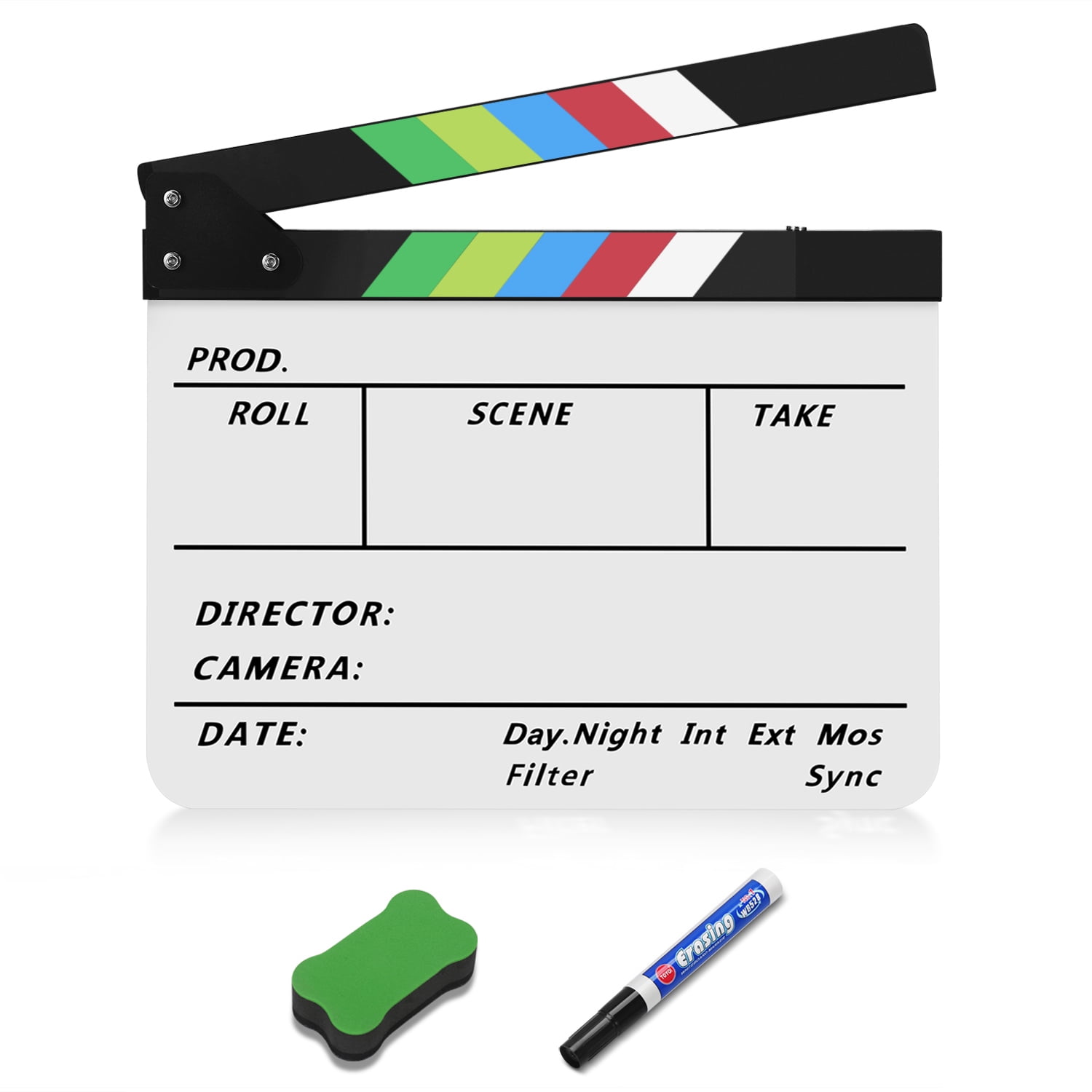 Directors Film Clapper Board Film Slate, Acrylic Plastic Dry Erase ...