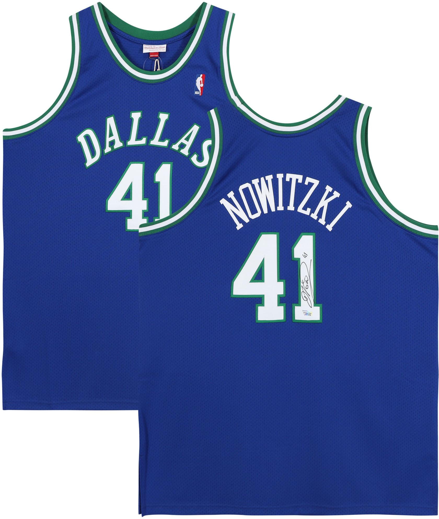 Dirk Nowitzki Dallas Mavericks Autographed Mitchell & Ness Royal Blue 1998-1999 Throwback ...