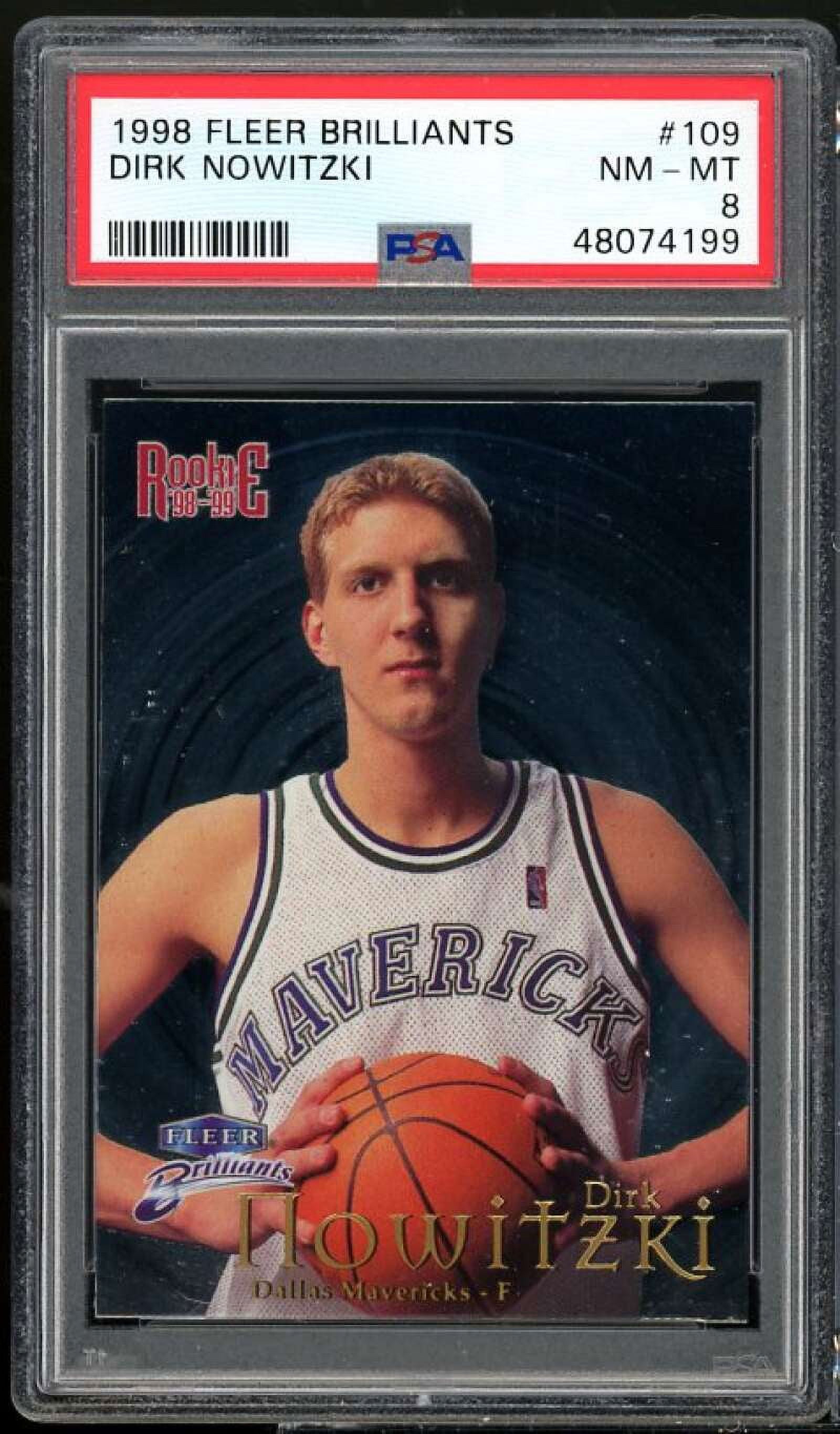 Dirk Nowitzki Rookie Card 1998-99 Fleer Brilliants #109 PSA 8 - Walmart.com