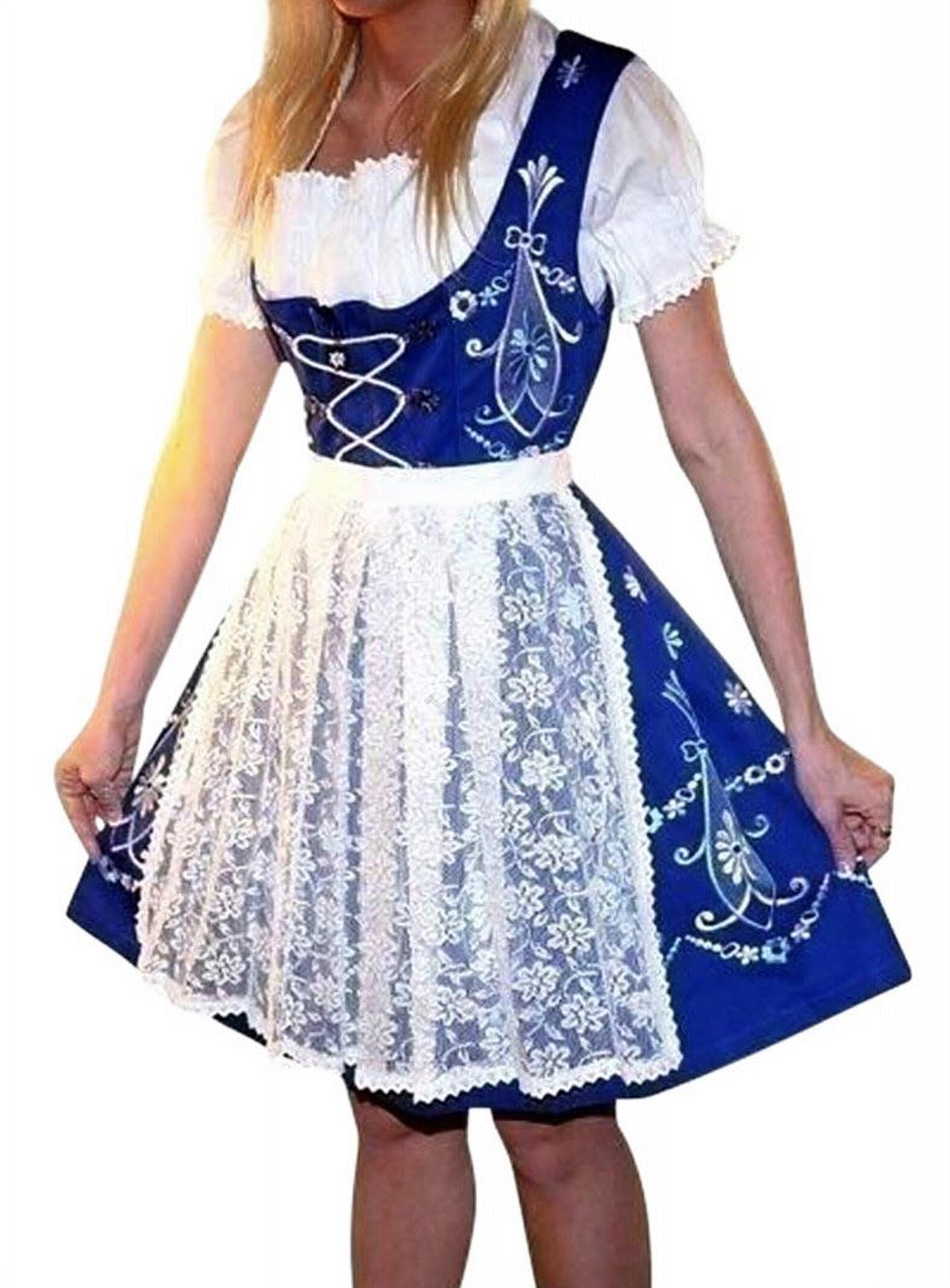 Dirndl Trachten Haus 3 Piece Short German Oktoberfest Dirndl Cotton ...