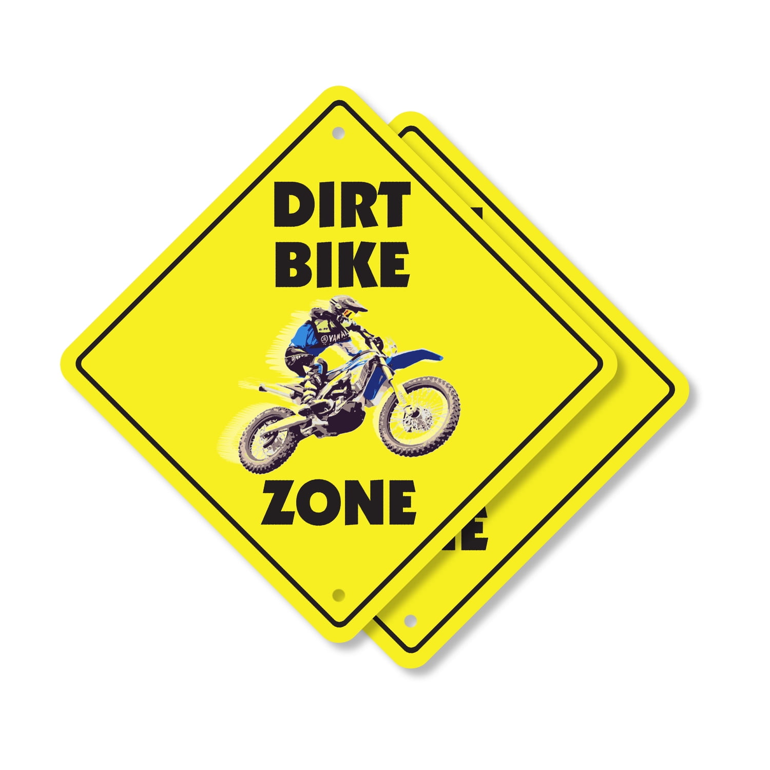 Dirt Bike (2 Pack) Plastic Crossing Sign - 12 Inch X 12 Inch Xing Sign ...