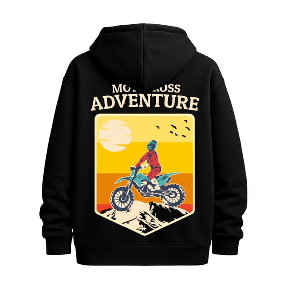 Dirt Bike Adventure funny hoodies men's long sleeve black Regular Fit, All-Season Casual Wear ...