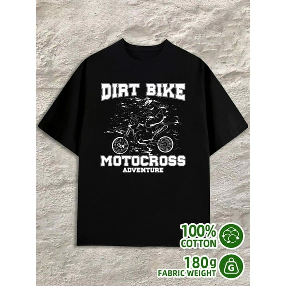 Dirt Bike Adventure men's black 180G 100% Cotton fun and playful,cool T ...