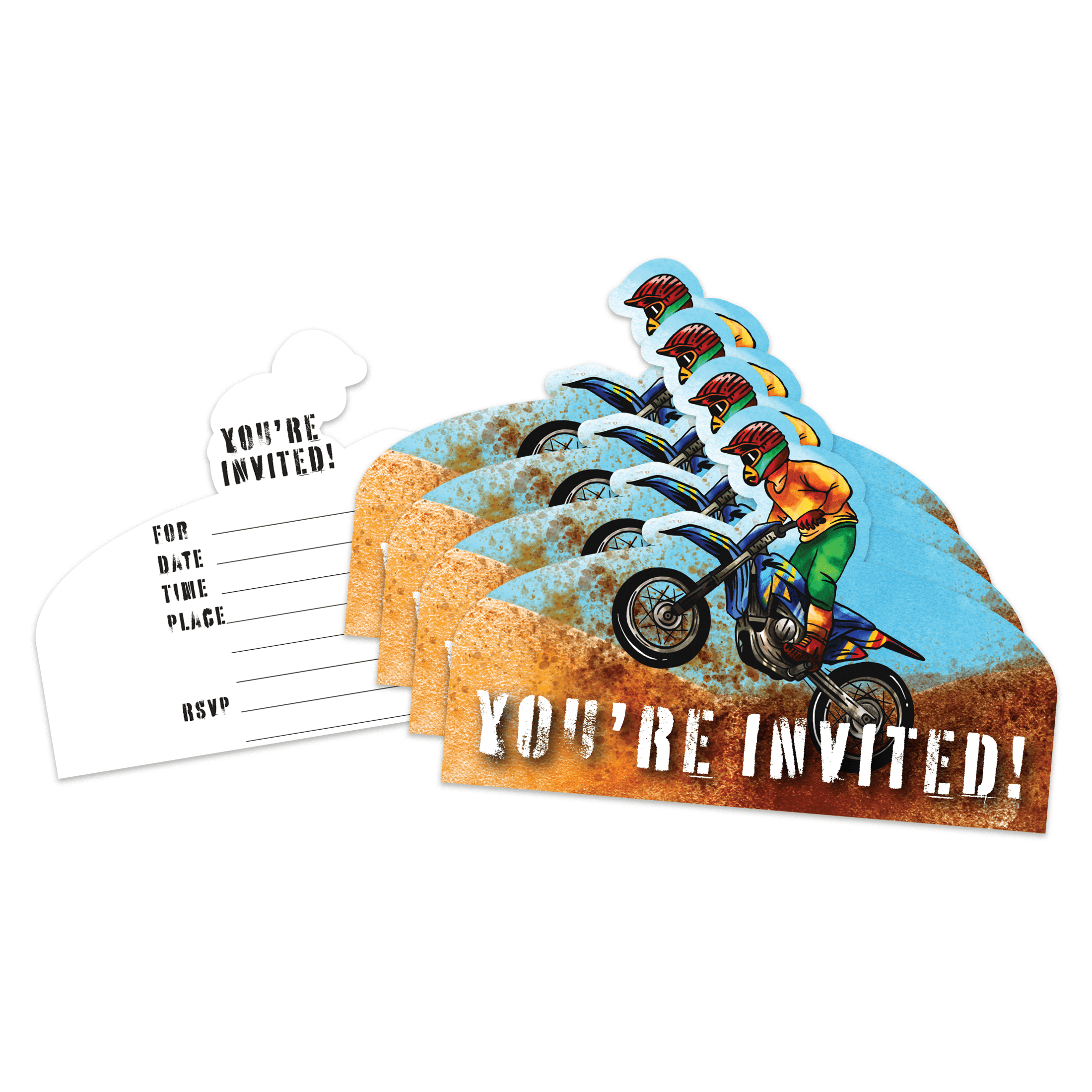 Birthday Galore Dirt Bike Party Invitations, 20 Count, Action ...