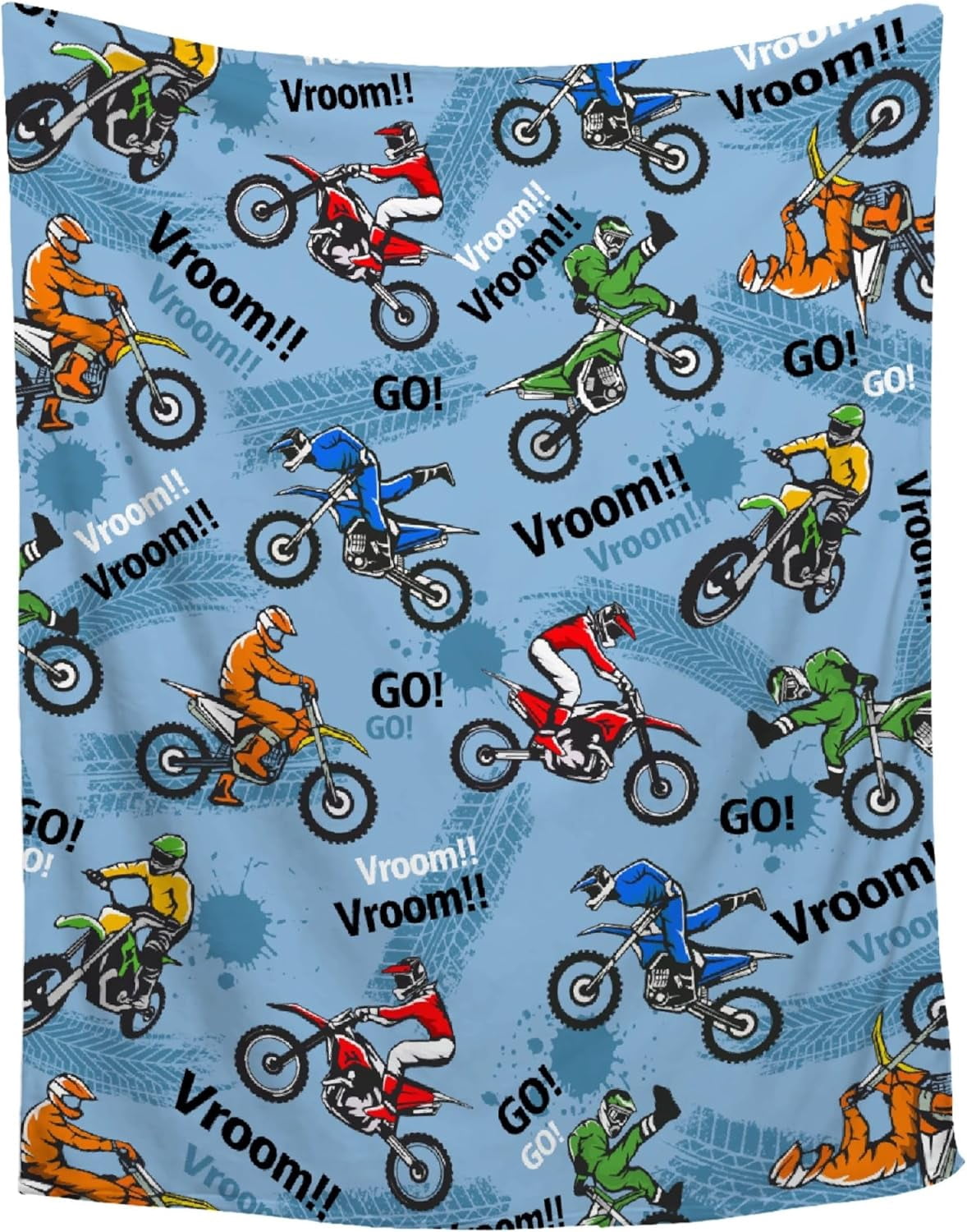 Dirt Bike Blanket Dirt Bike Lovers Girl Boy Soft Fuzzy Cozy Throw ...