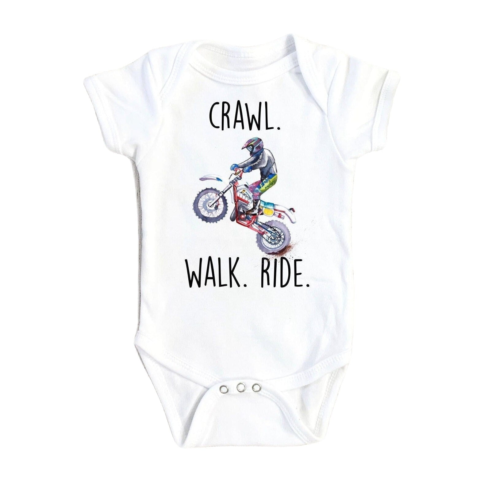 Dirt Bike Crawl - Baby Boy Girl Clothes Infant Bodysuit Funny Cute Newborn - Walmart.com