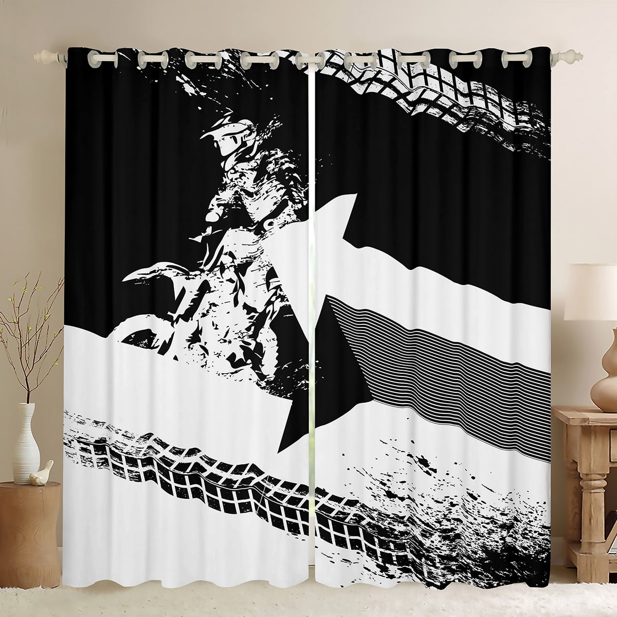 Dirt Bike Curtains & Drapes Motorcycle Extreme Sports Curtains ...
