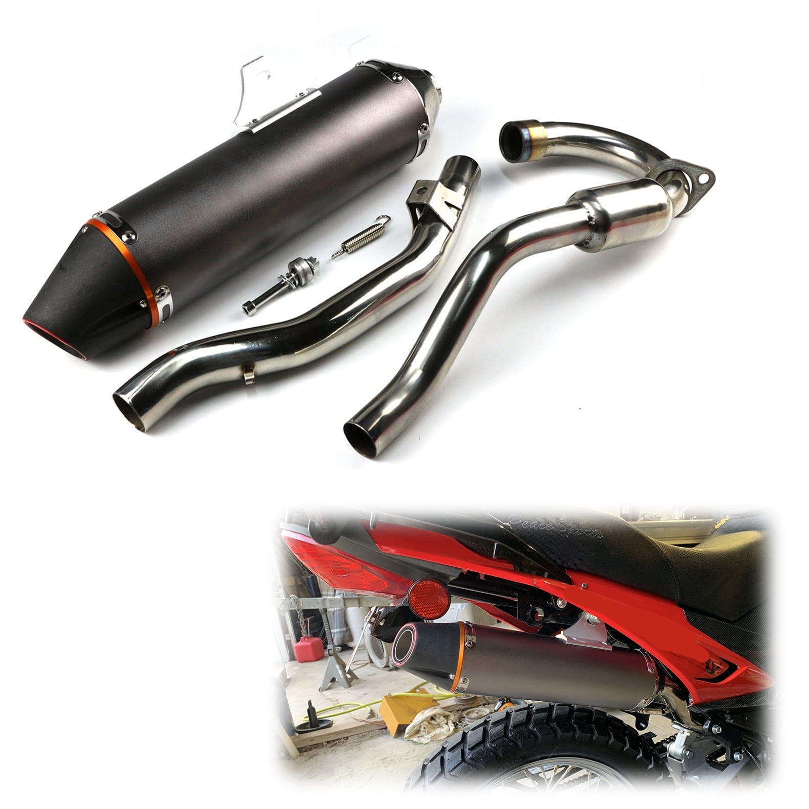 Dirt Bike Exhaust Muffler Pipe Exhaust System Full Slip for Honda ...