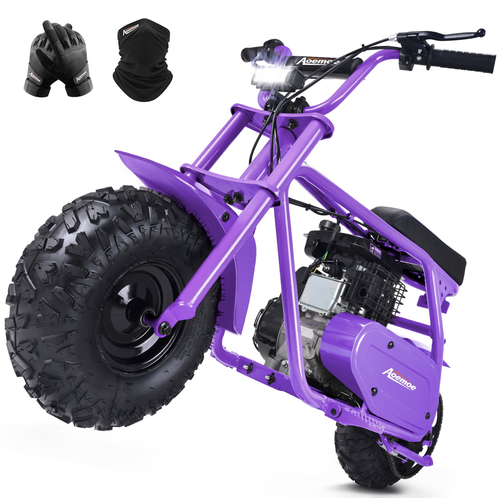 LiltJan Dirt Bike Gas Mini Bike with Bright LED Headlight,105cc 4 ...