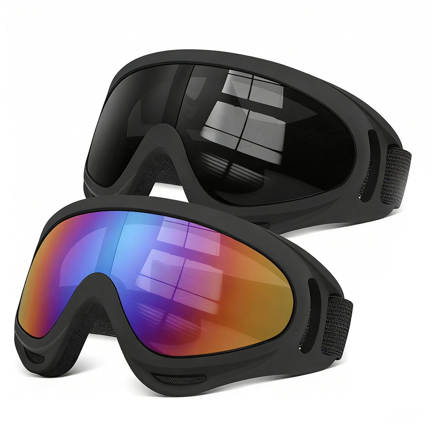 Dirt Bike Goggles, 2-Pack Motorcycle & ATV Goggles with Anti-Impact ...