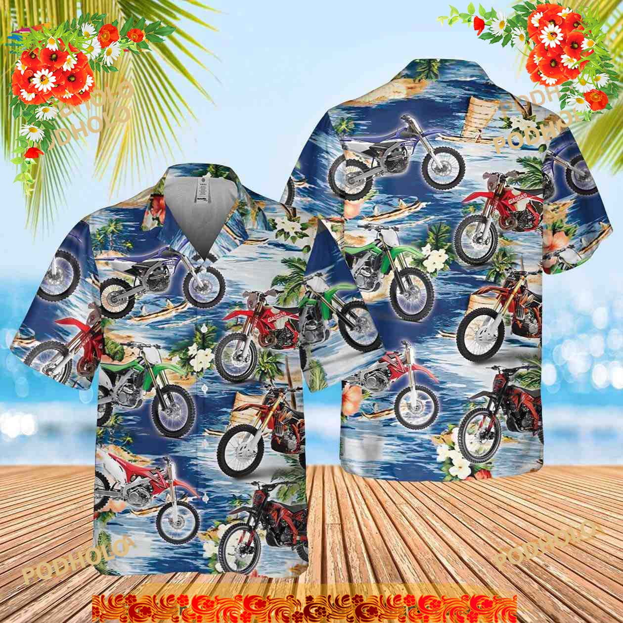 Dirt Bike Hawaiian Shirt, Soft Hawaii Shirt, Motocross Lover - Walmart.com