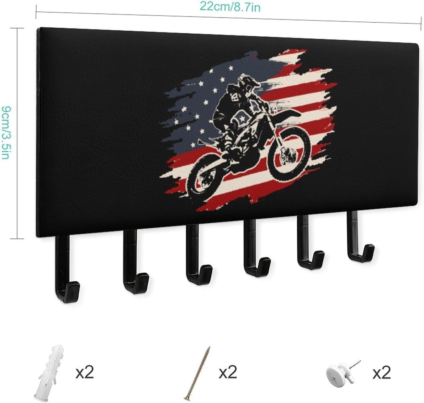 Dirt Bike Motocross American Flag Key Holder Mail Organizer Wall Mounted With 6 Key[6137 ...
