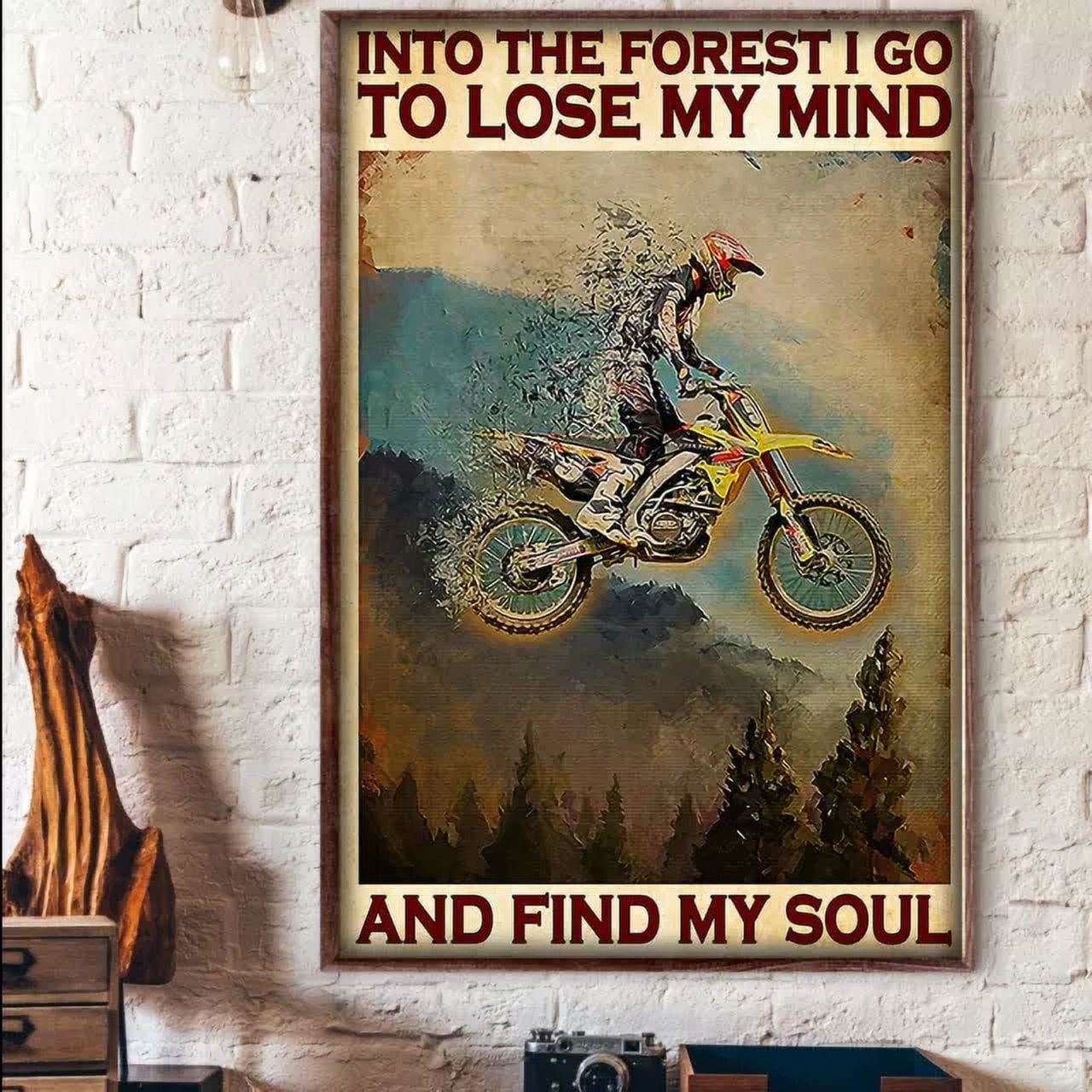 Dirt Bike Motocross Racer Rider Biker Into The Forest Go To Lose My ...