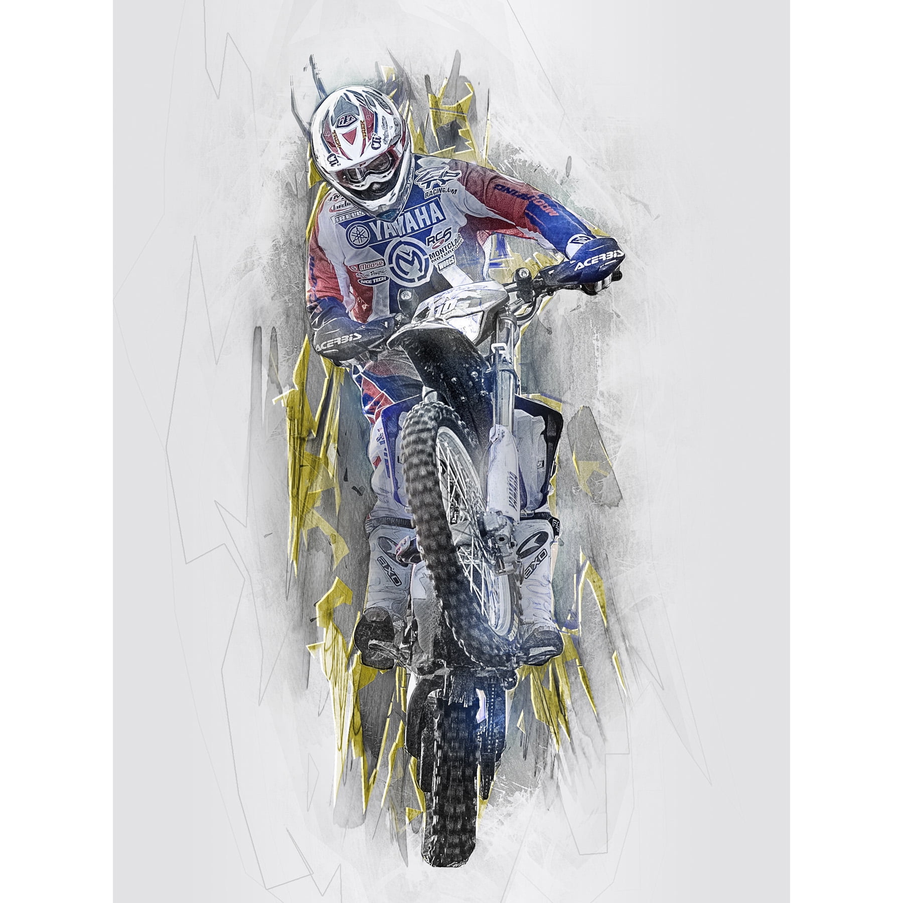 Dirt Bike Motocross Sport Graphic Large Wall Art Print - Walmart.com