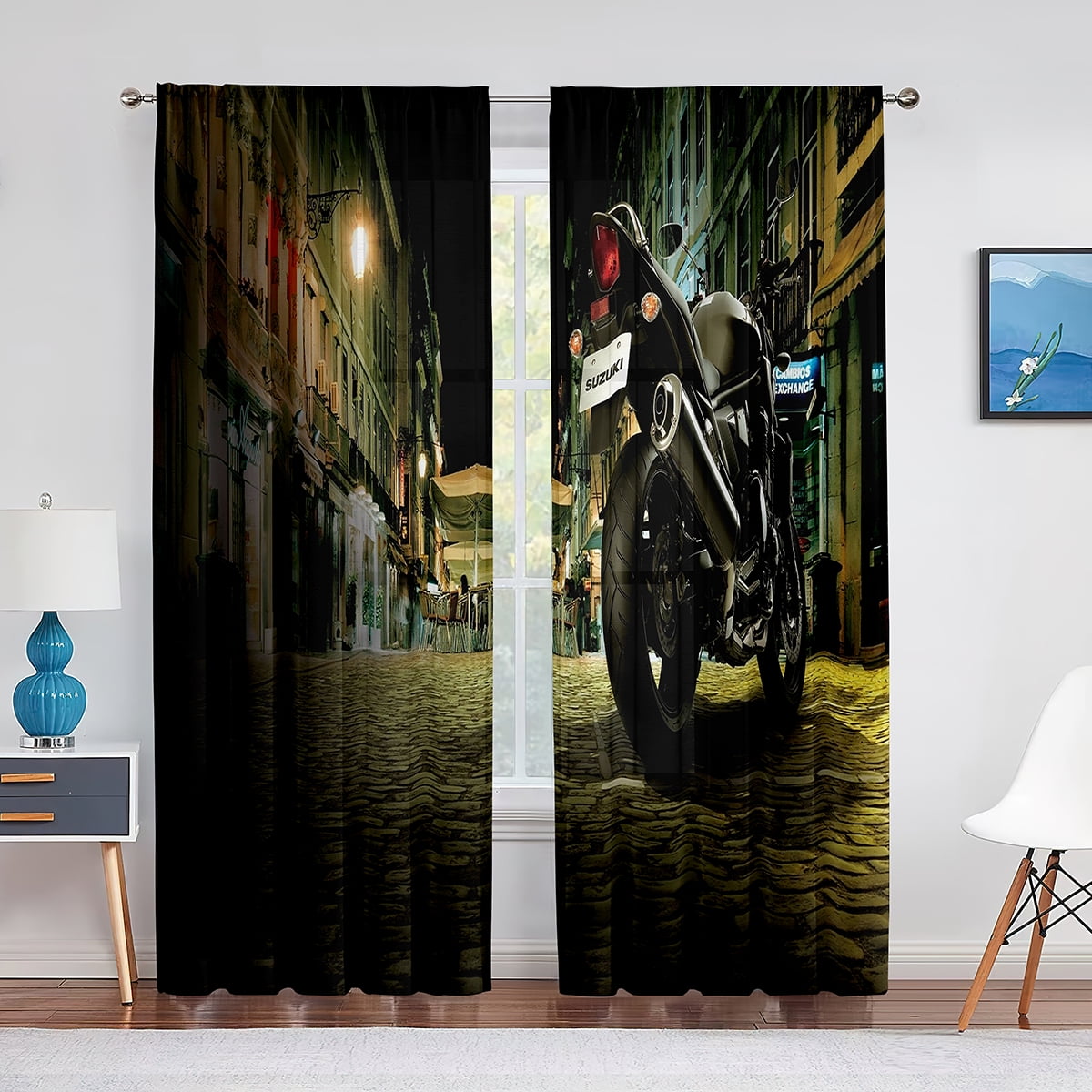 Dirt Bike Motorcycle Motocross Rider Curtains for Boys Men Bedroom ...
