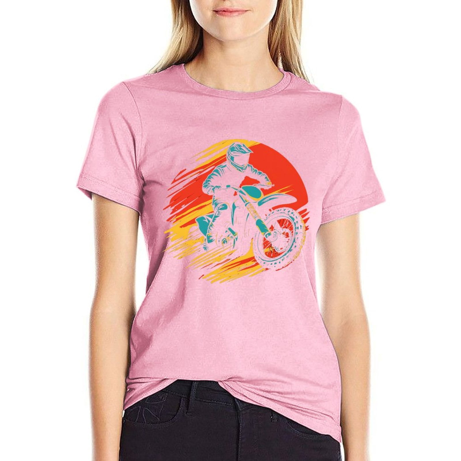 Dirt Bike Off-Road Mountain Motorcycle Race Women's T-Shirts Short ...