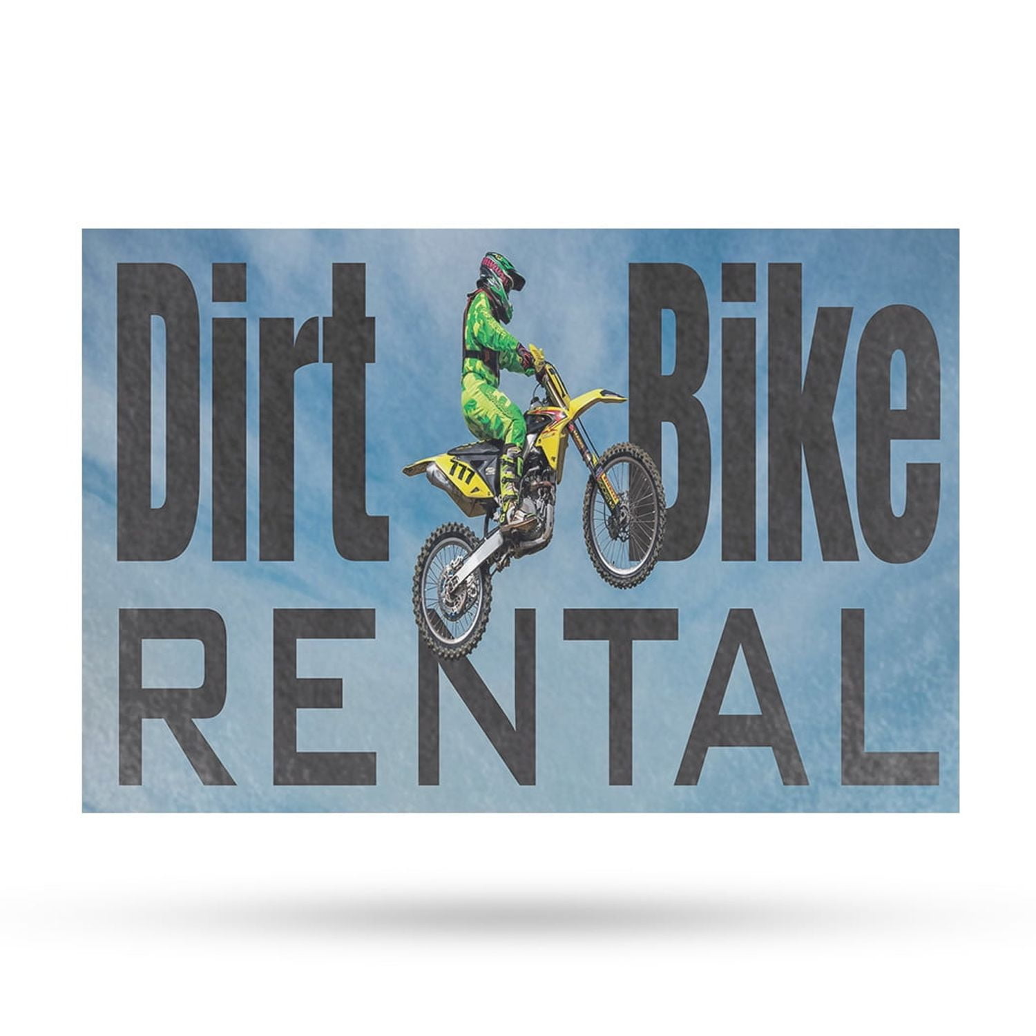 Dirt Bike Rental Vinyl Decal 12 Inch x 16 Inch Weatherproof Heavy-Duty ...