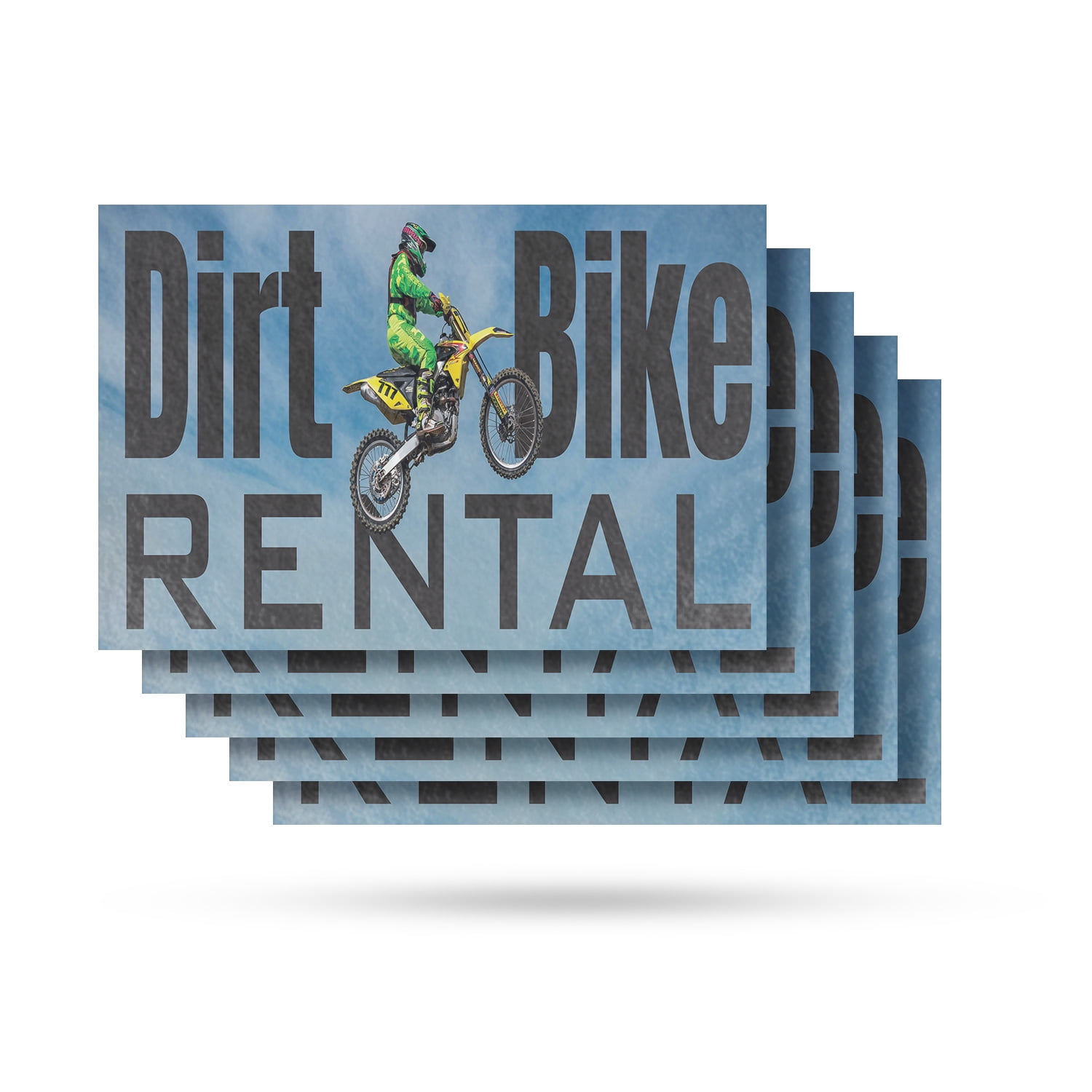 Dirt Bike Rental Vinyl Decal 5 Pack of 24 Inch x 36 Inch Weatherproof ...