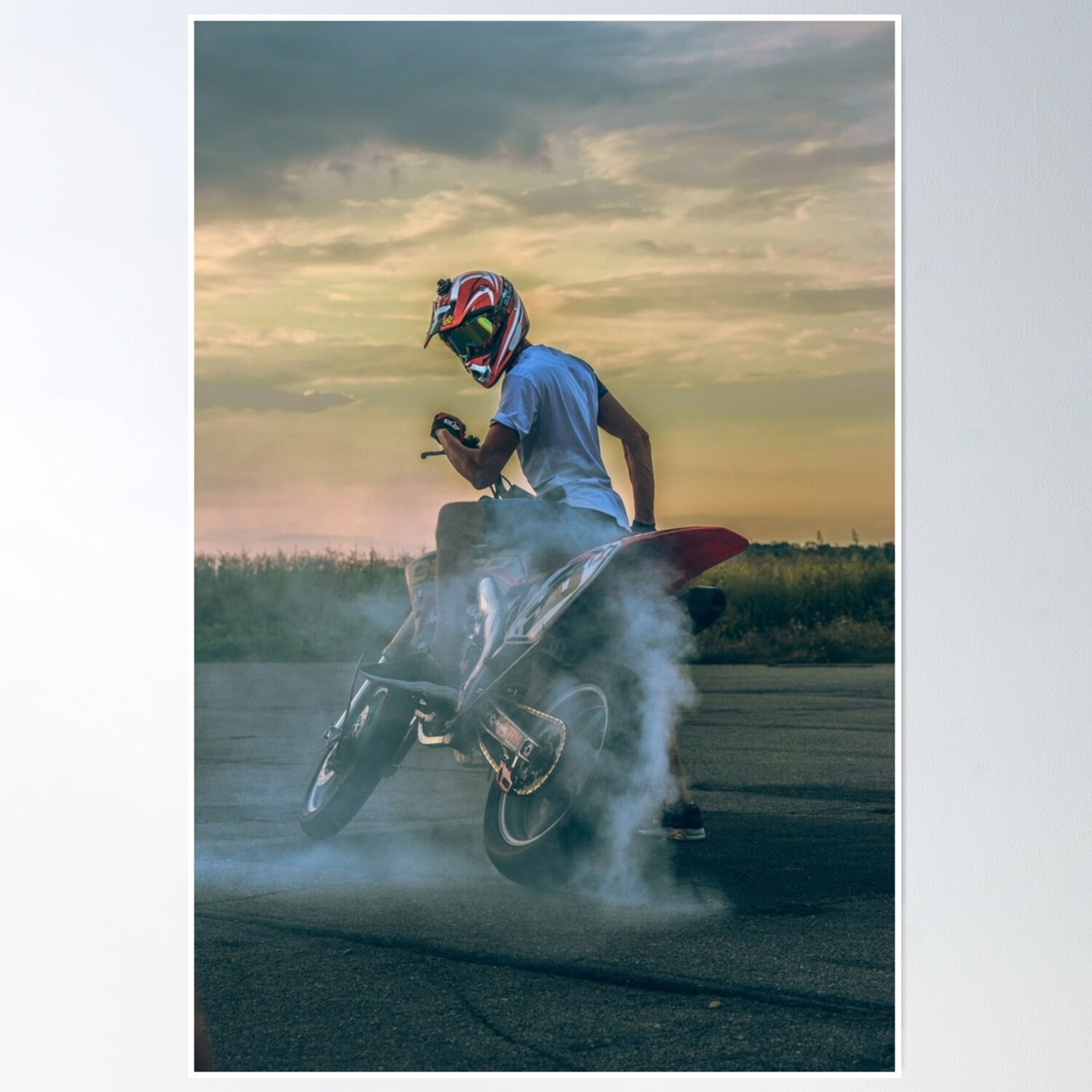 Dirt Bike Rider Poster Wall Art, Modern Wall Decor, 24x36 UNFRAMED ...