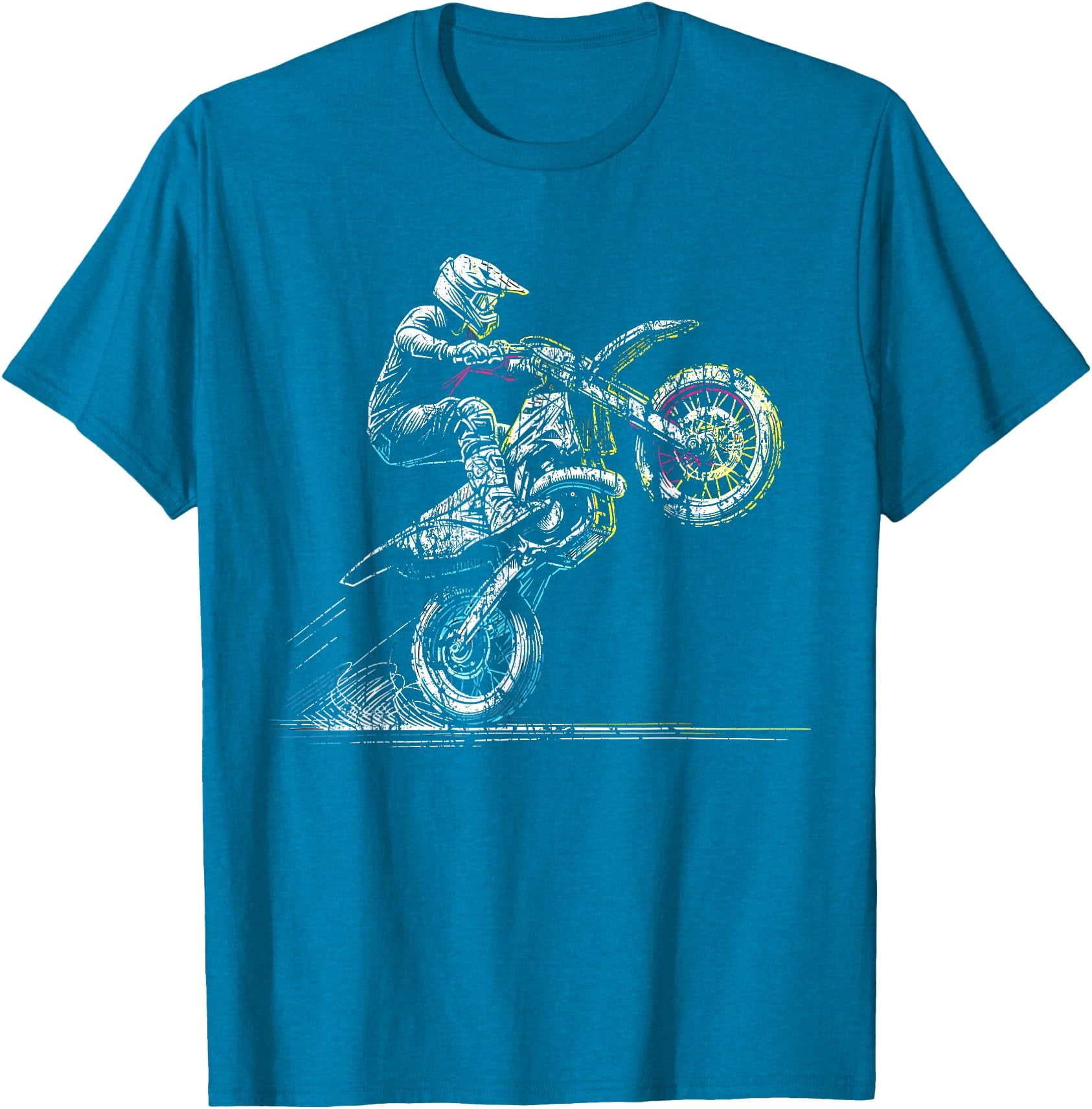 Dirt Bike Rider Retro Motorcycle Motocross Softstyle Unisex T-Shirt,Purple Color,Size 3XL ...