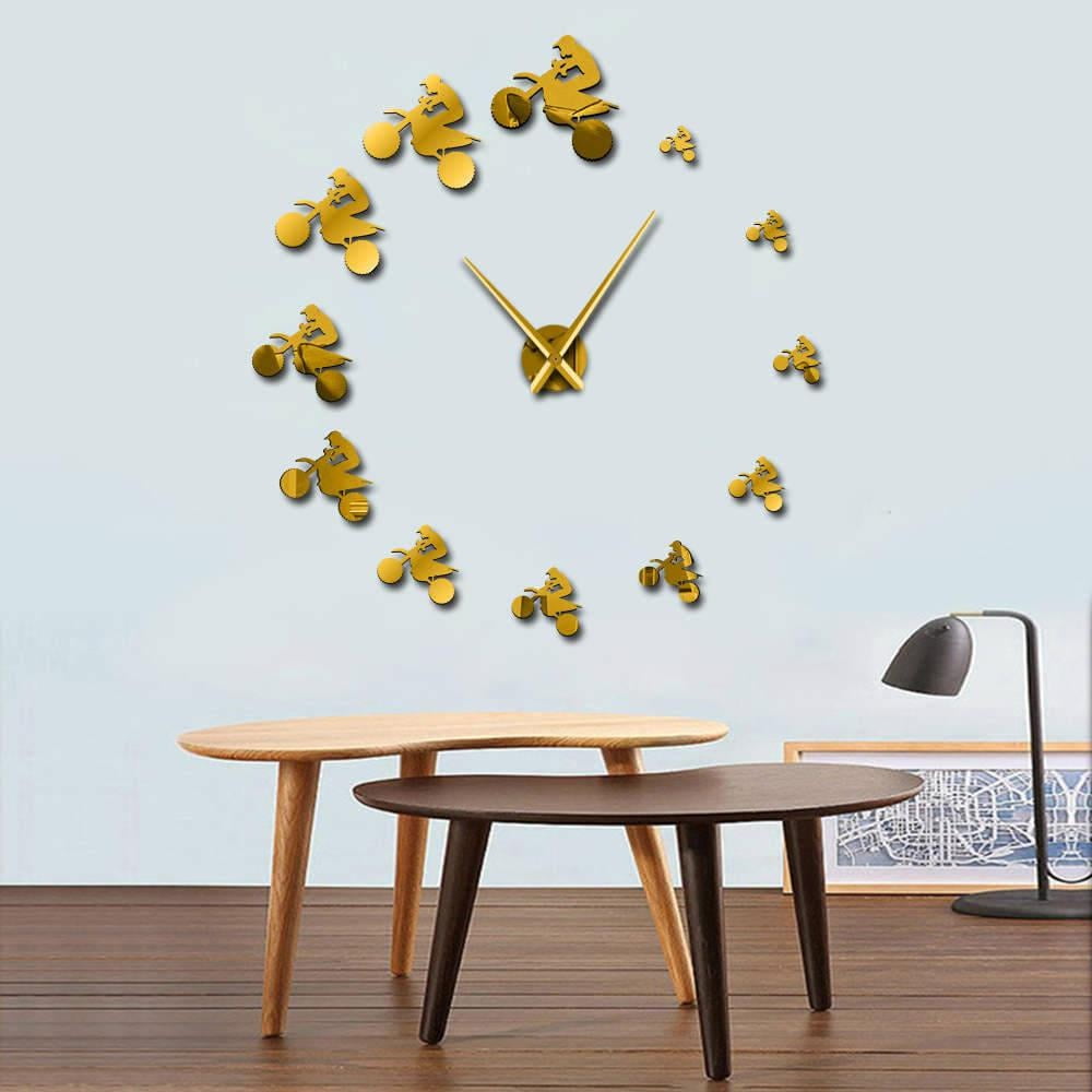 Dirt Bike Riders DIY Large Wall Clock Extreme Sports Dirt Bike Wall ...