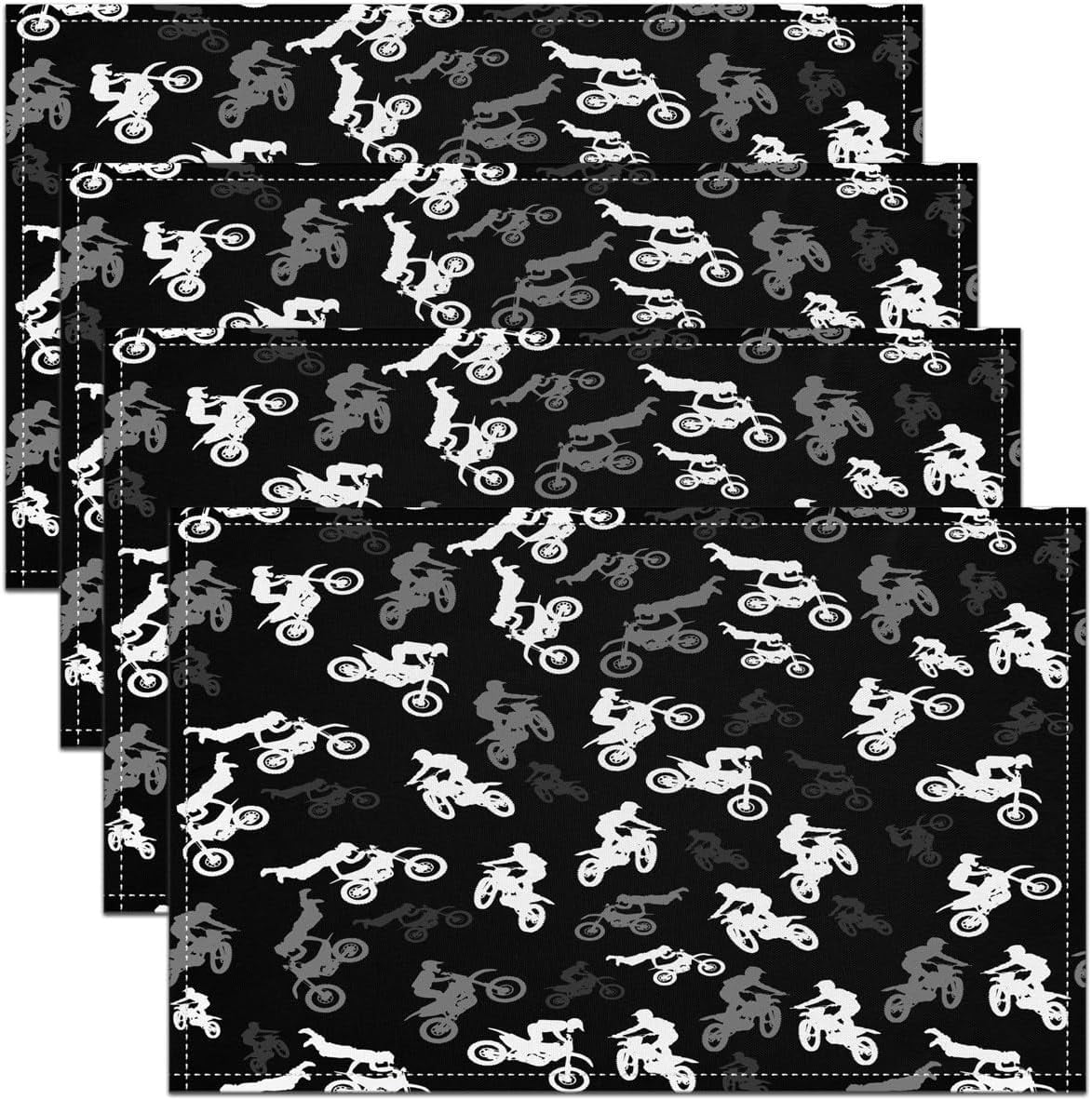 Dirt Bike Table Mats Placemat 12"x18" Extreme Sports Placemats Set of 4 ...