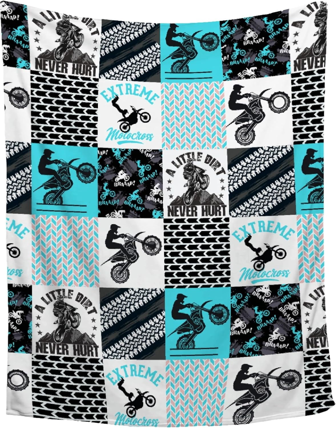 Dirt Bikes Blanket,Gift for Motocross Rider,Extreme Sports Flannel ...