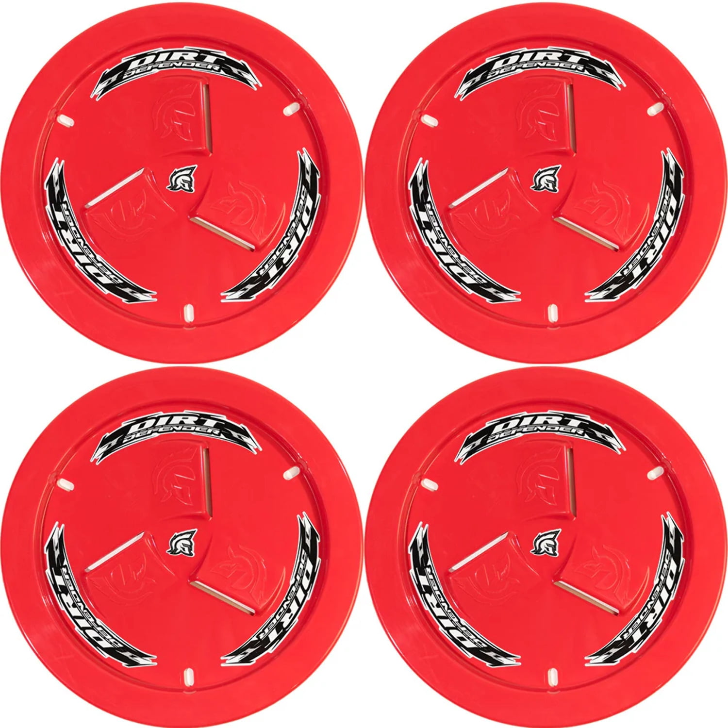 Dirt Defender 15 x 8 Vented Wheel Covers Mud Covers Red 4 Pack ...