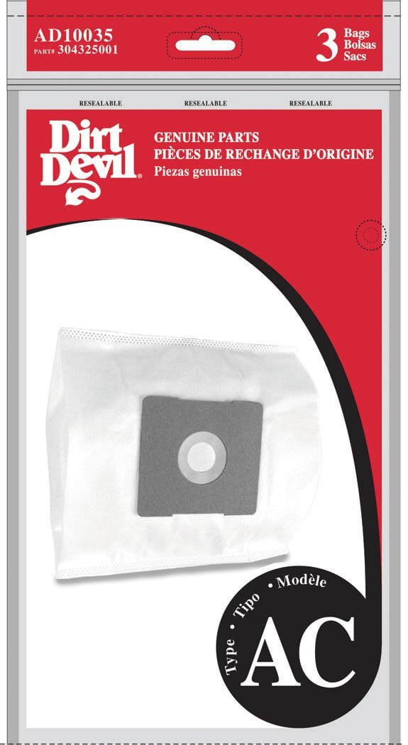 Dirt Devil Type AC Canister Vacuum Bags (3-Pack), AD10035 - Walmart.com