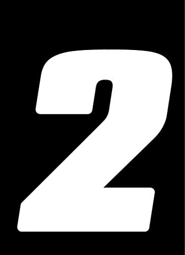 Dirt Digits DD43W-2 White 4" High-Gloss Precision Die Cut Vinyl Number ...