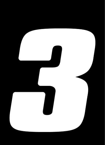 Dirt Digits DD43W-3 White 4" High-Gloss Precision Die Cut Vinyl Number ...