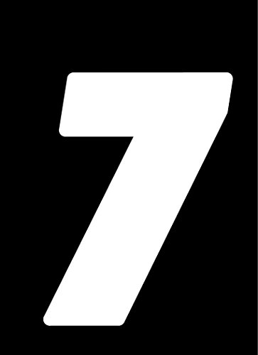 Dirt Digits DD73W-7 White 7" High-Gloss Precision Die Cut Vinyl Number ...