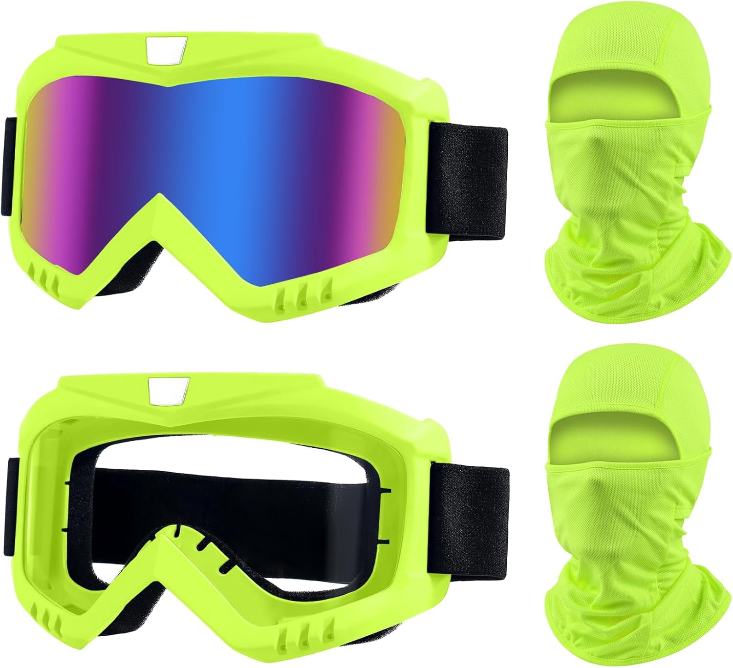 Dirt Goggles, 2 ATV Off-Road Riding Glasses with Sun UV Protection ...