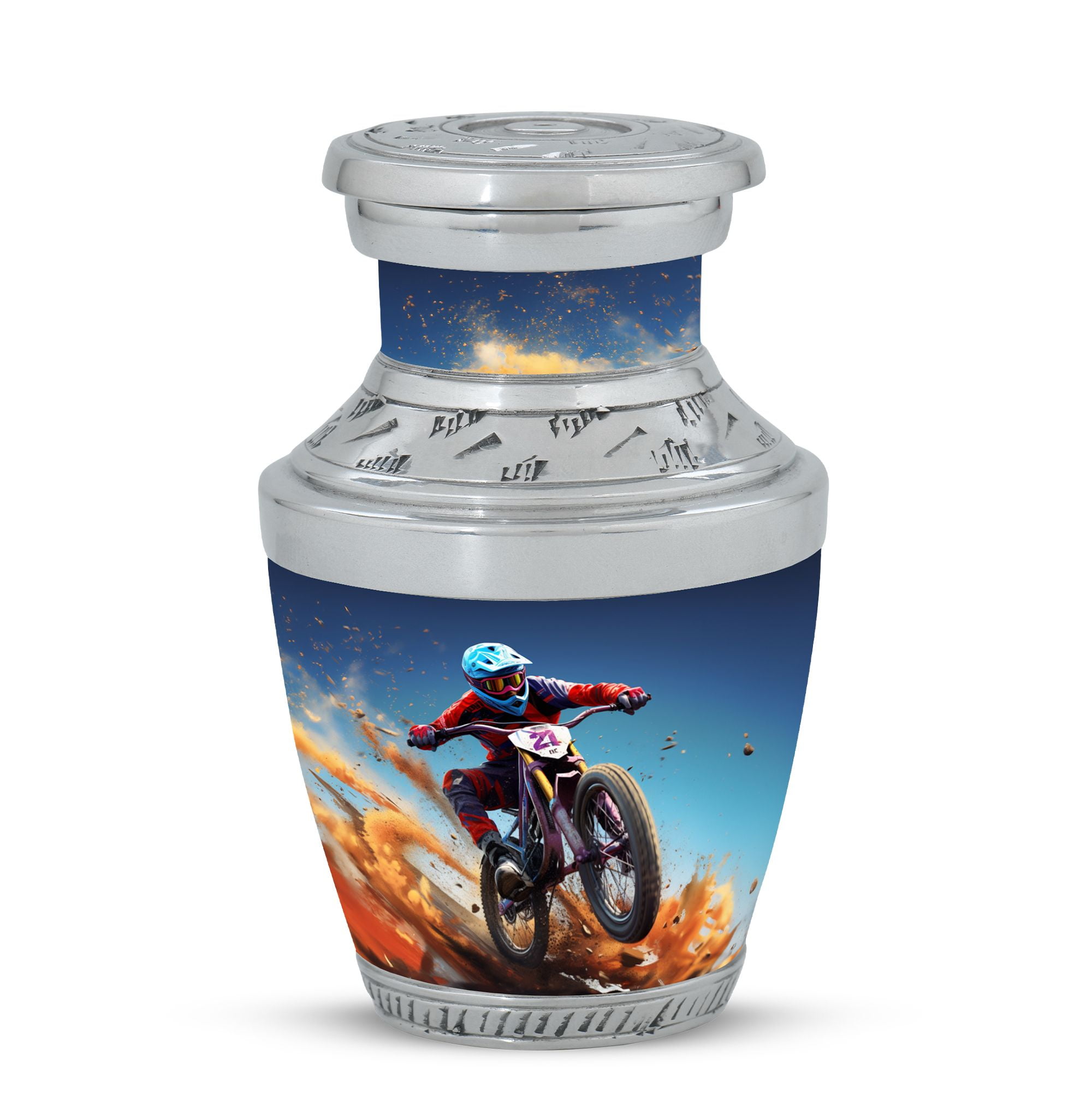 Dirt Track Cyclone Delicate Mini Urn for Timeless Remembrance - Unique ...