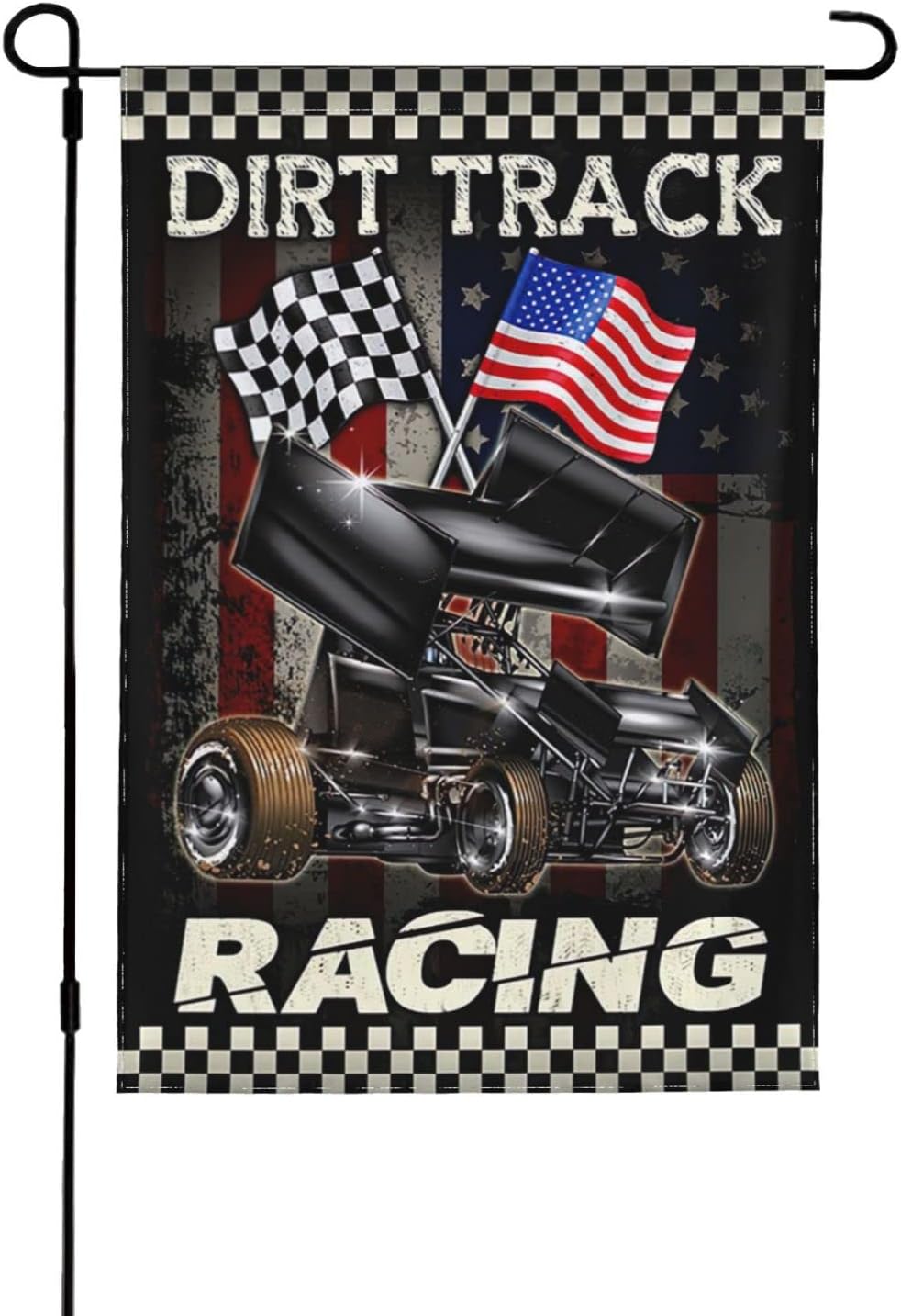 Dirt Track Racing Flag Garden Flag Double Sided Outdoor Outside ...
