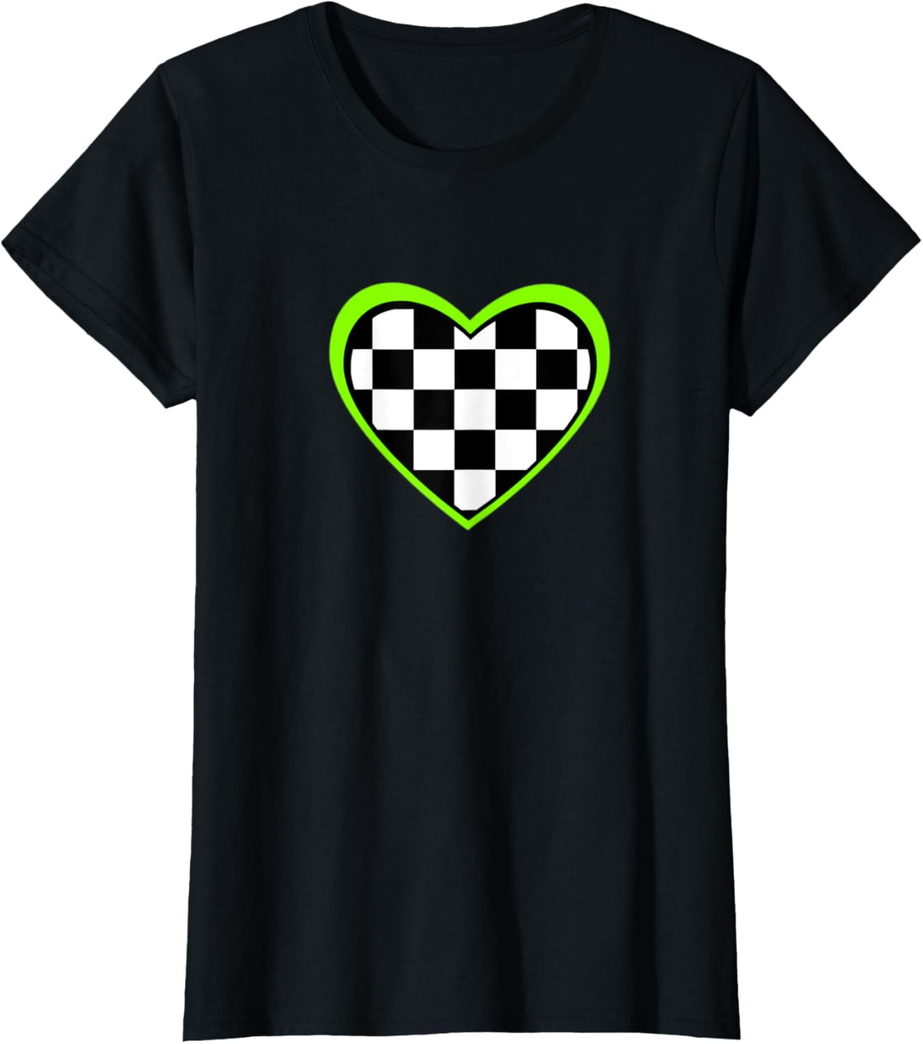 Dirt Track Racing Gear Race Car Checkered Flag Heart T-Shirt - Walmart.com