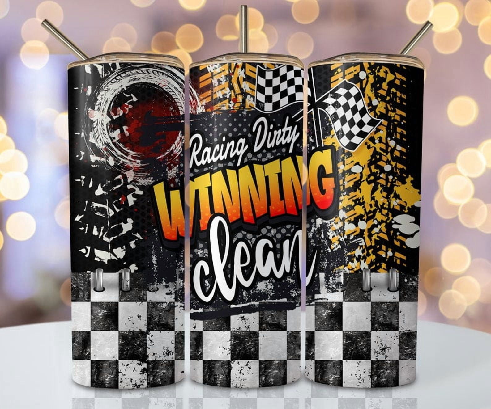 Dirt Track Racing Tumbler Wrap, 20oz Skinny Sublimation Tumbler Design ...