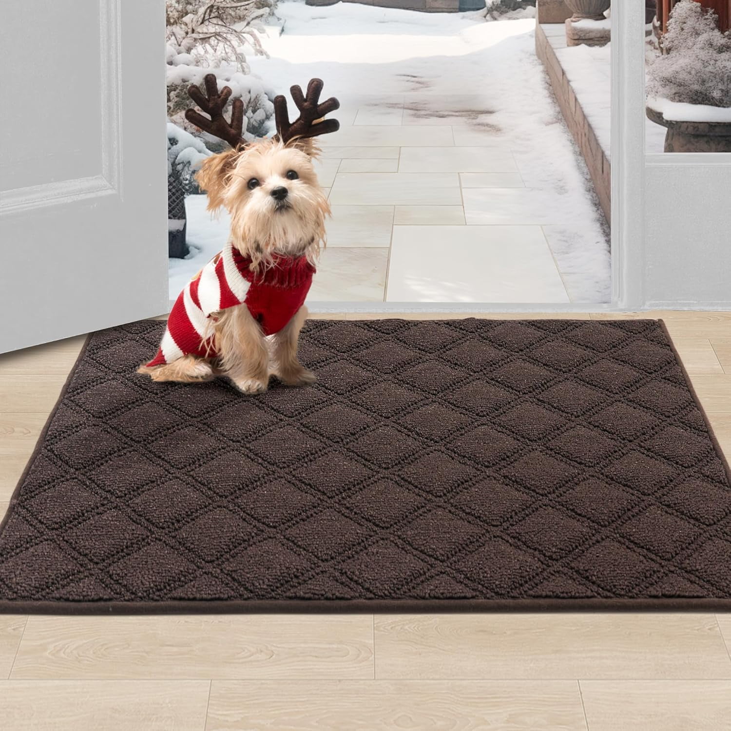 Dirt Trapper Door Mat 24" x 36", Non-Slip Washable Doormats Welcome Mat ...